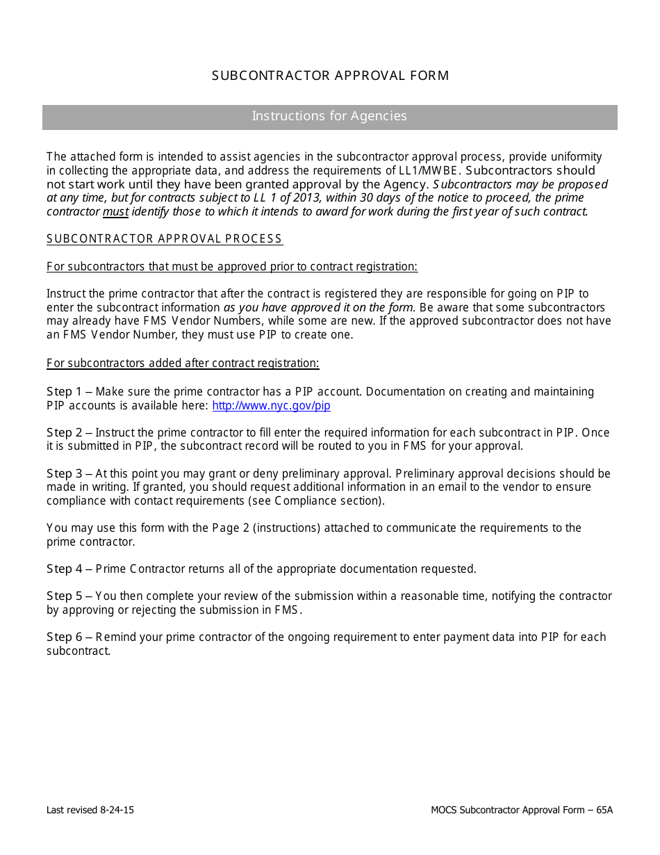 Form 65A - Fill Out, Sign Online and Download Printable PDF, New York City | Templateroller