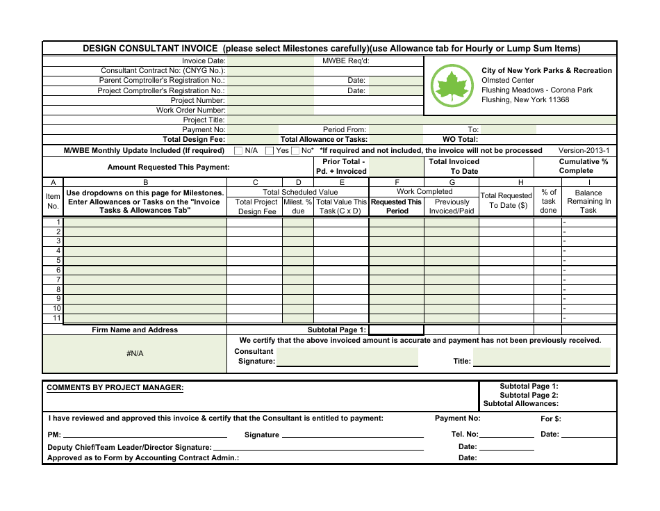New York City Design Consultant Invoice - Fill Out, Sign Online and ...