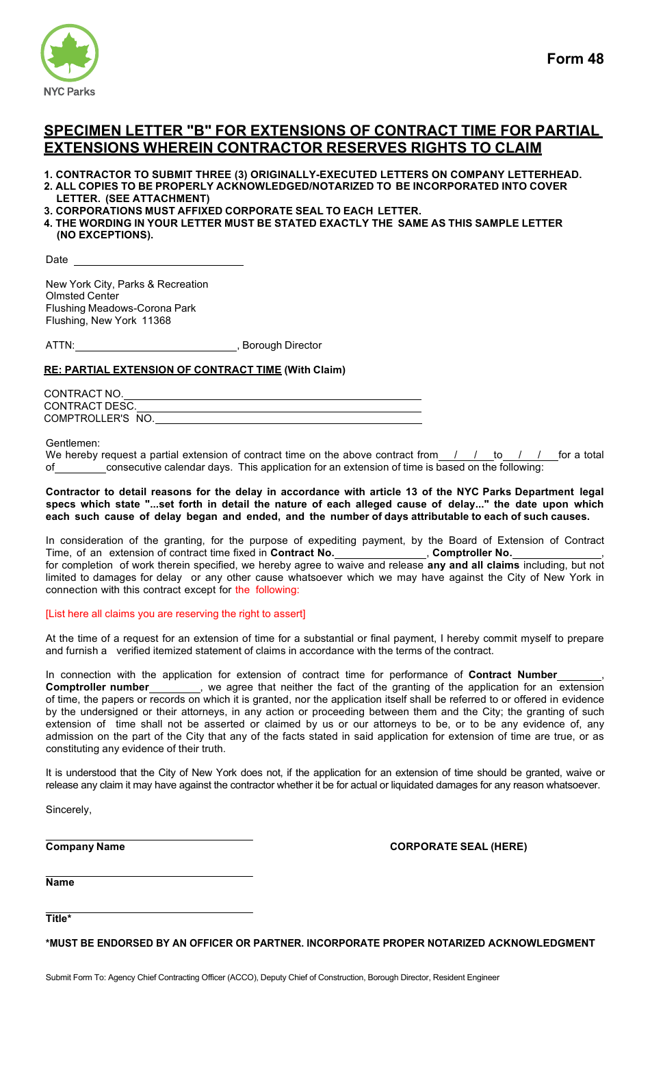 Form 48 - Fill Out, Sign Online and Download Printable PDF, New York ...