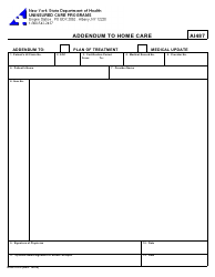 Form DOH-3725 Download Printable PDF or Fill Online Addendum to Home ...