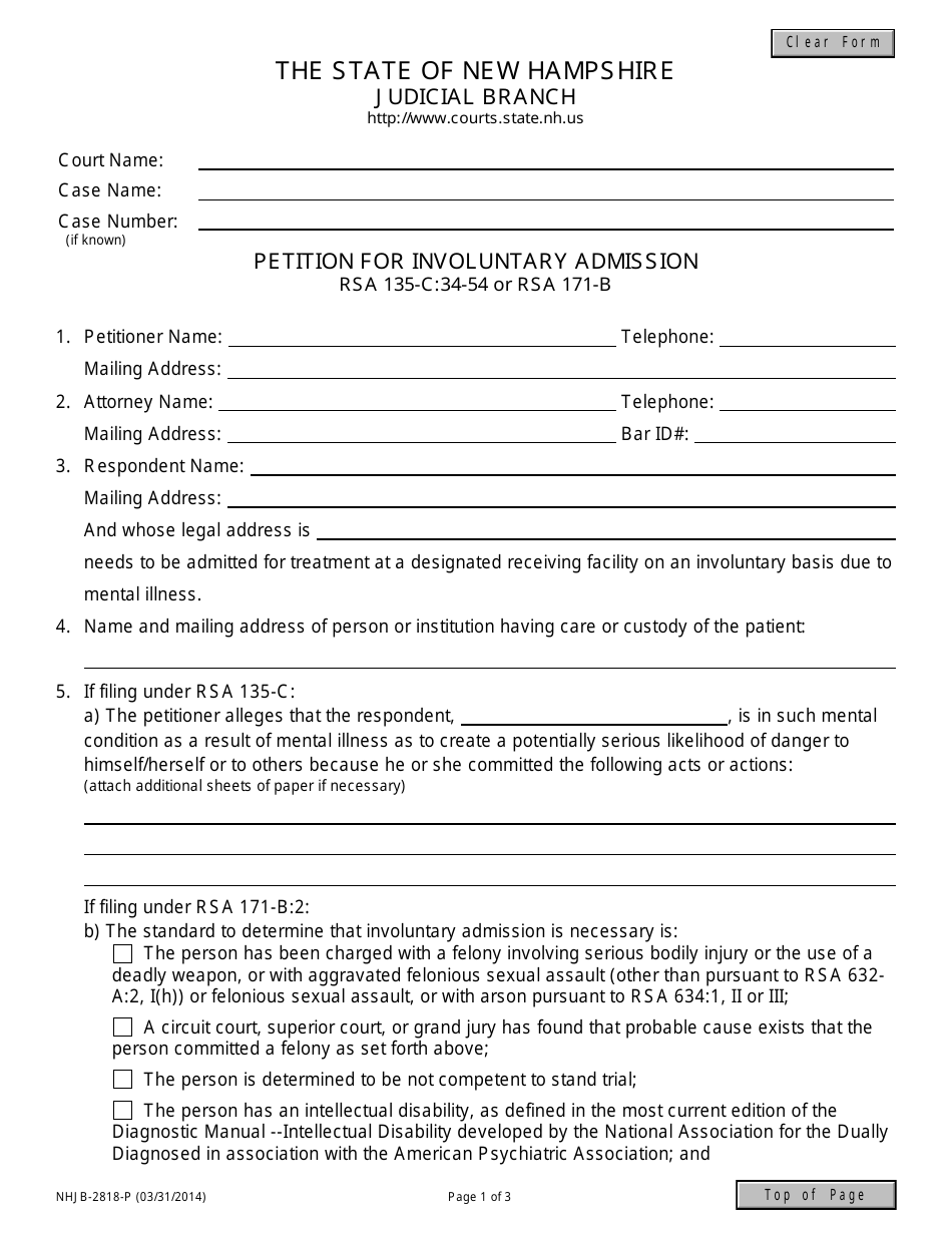 Form NHJB-2818-P - Fill Out, Sign Online and Download Fillable PDF, New ...