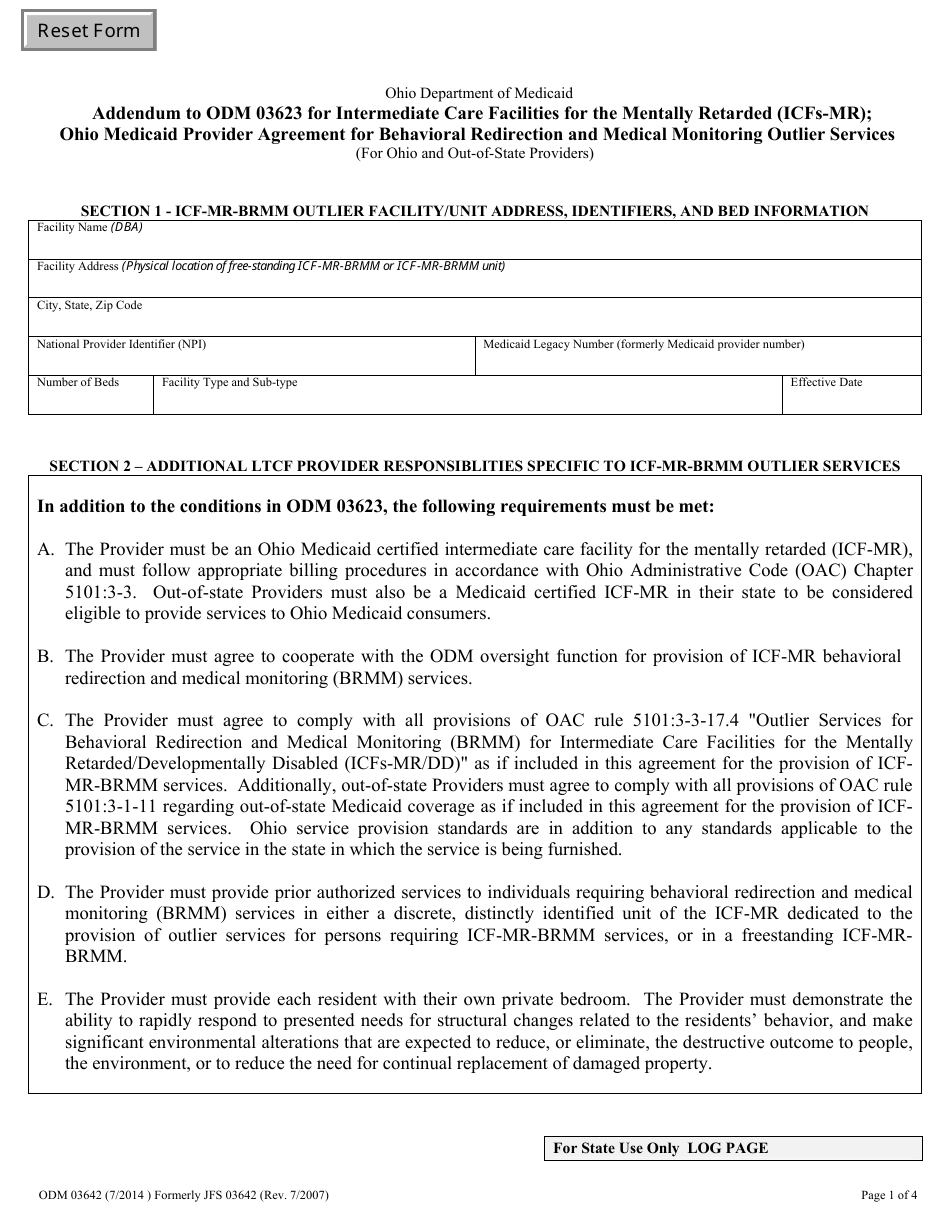 Form ODM03642 - Fill Out, Sign Online and Download Fillable PDF, Ohio ...