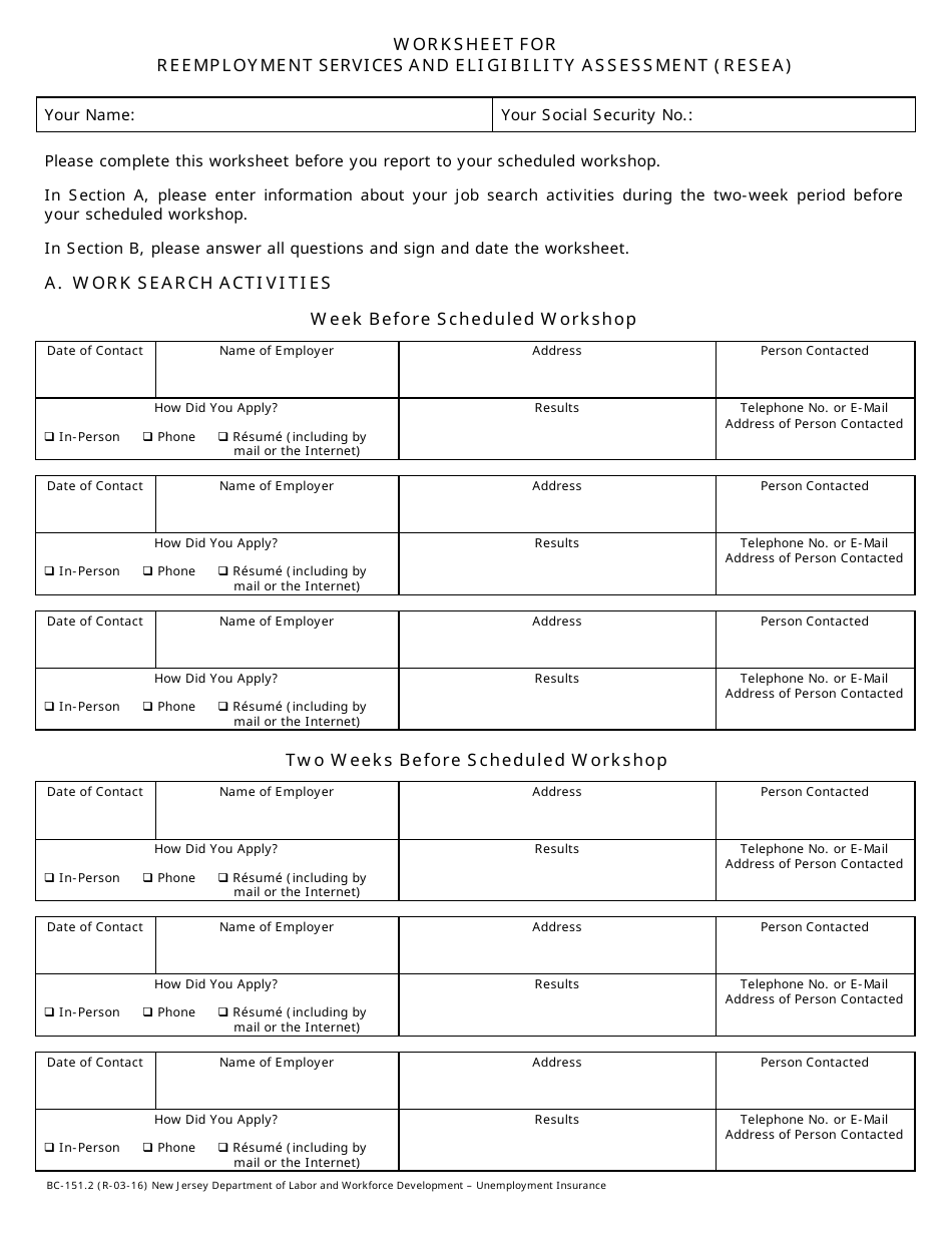 Form BC-151.2 - Fill Out, Sign Online and Download Printable PDF, New ...