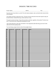 New York Drivers Time Record Download Printable PDF | Templateroller