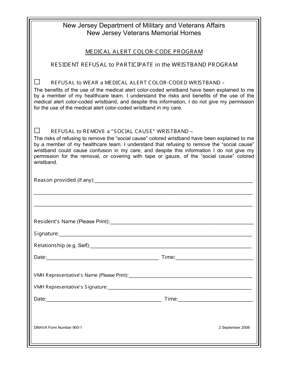NJDMAVA Form 900-1 - Fill Out, Sign Online and Download Printable PDF ...