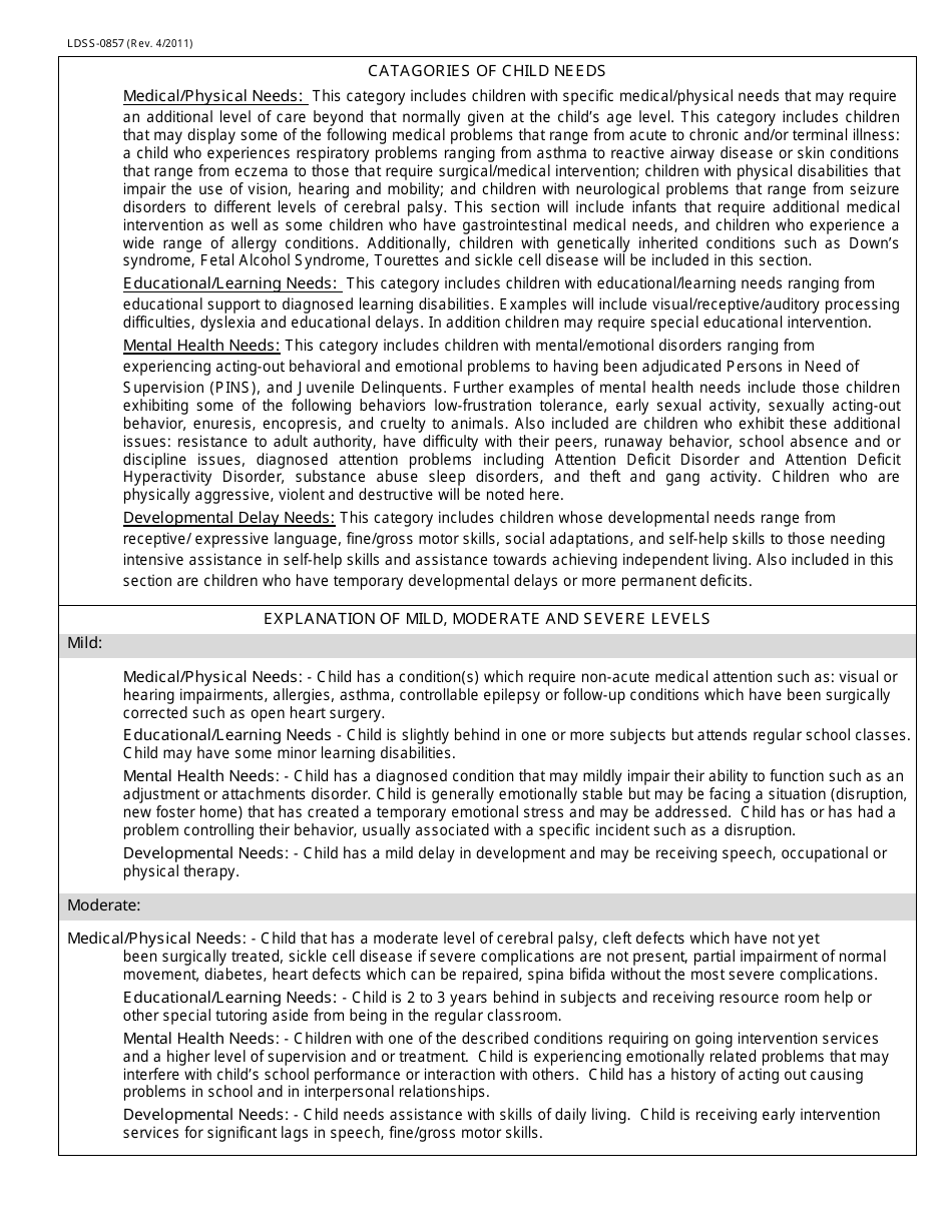 Form LDSS-0857 - Fill Out, Sign Online and Download Printable PDF, New ... Form LDSS-0857 - Fill Out, Sign Online and Download Printable PDF, New ...