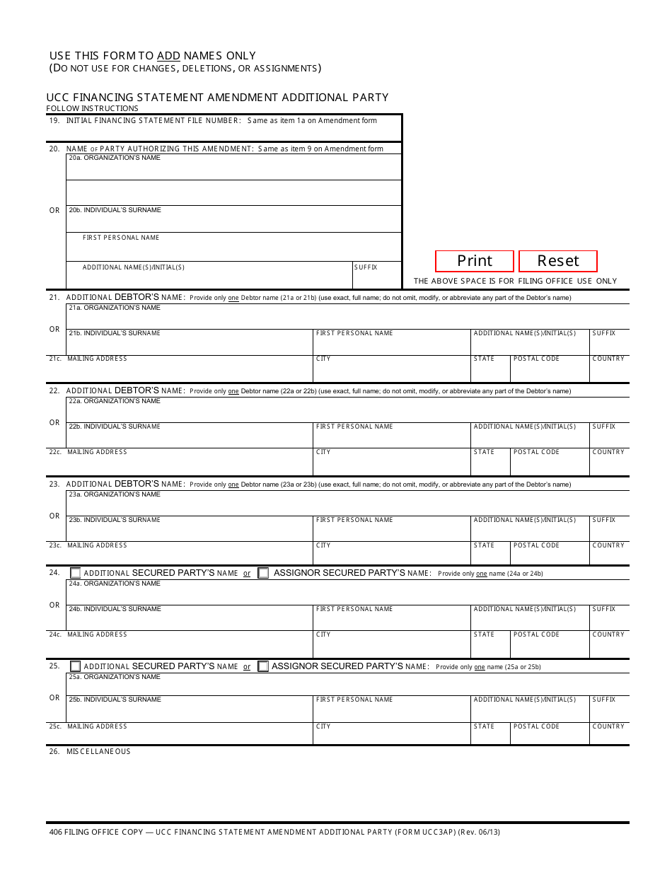 Form UCC3AP - Fill Out, Sign Online and Download Fillable PDF, Oregon ...