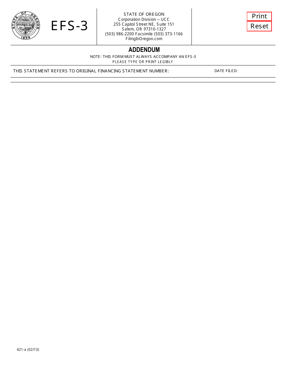 Form EFS-3 (421A) - Fill Out, Sign Online and Download Fillable PDF ...