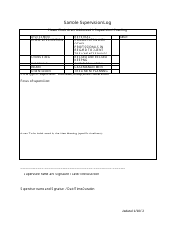 North Carolina Supervision Log Download Printable PDF | Templateroller