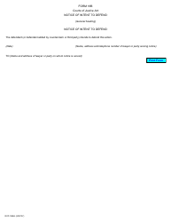 Form 18B Download Printable PDF or Fill Online Notice of Intent to ...