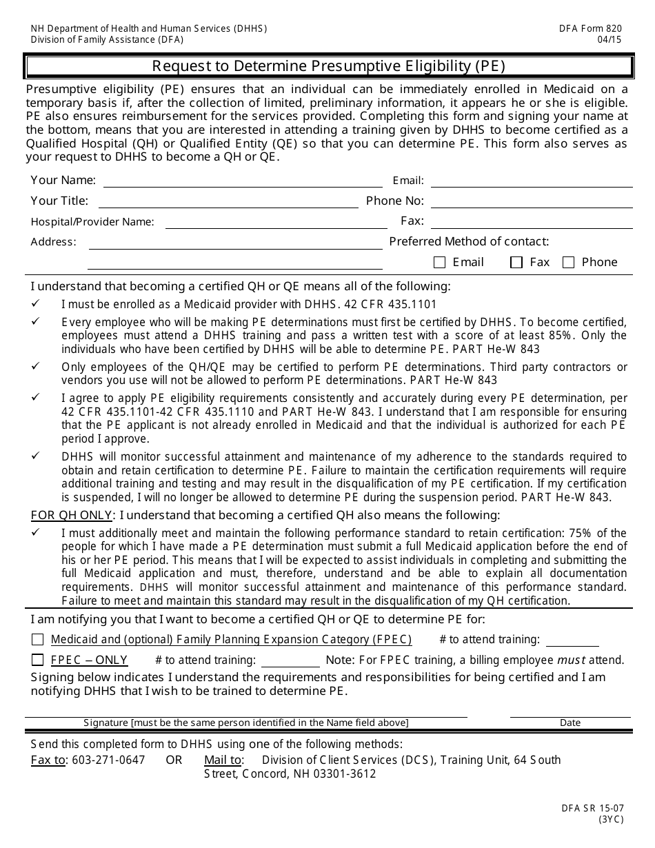 Form 820 - Fill Out, Sign Online and Download Printable PDF, New ...