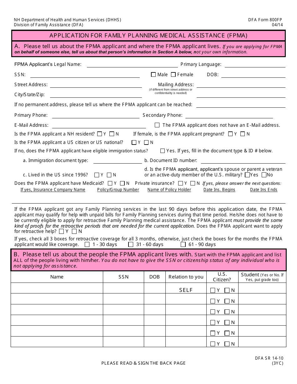 Form 800FP - Fill Out, Sign Online and Download Printable PDF, New ...