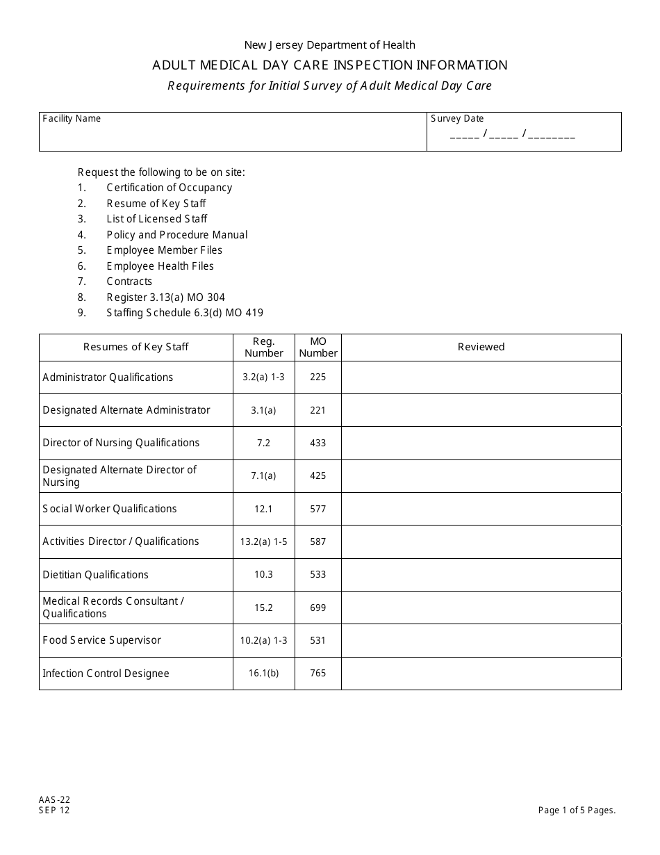 Form AAS-22 - Fill Out, Sign Online and Download Printable PDF, New ...