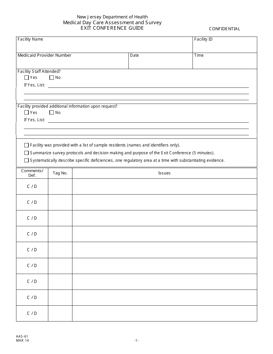 Form AAS-61 - Fill Out, Sign Online and Download Printable PDF, New ...