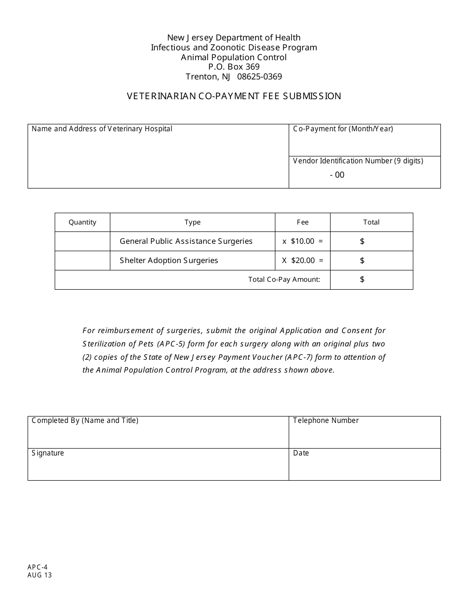 Form APC-4 - Fill Out, Sign Online and Download Printable PDF, New ...