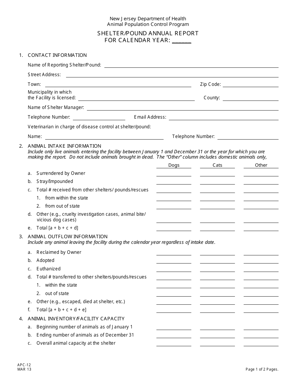 Form APC-12 - Fill Out, Sign Online and Download Printable PDF, New ...