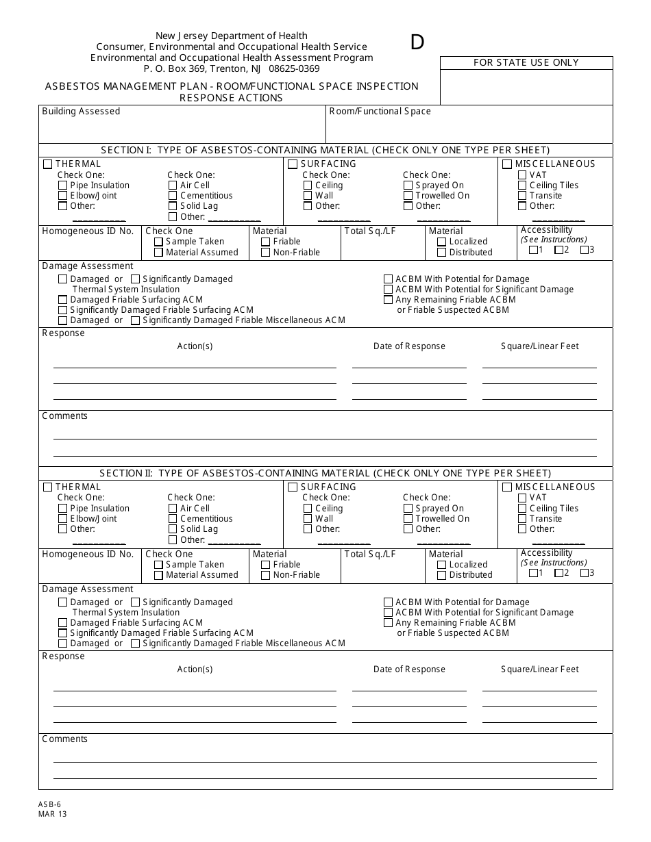 Form D (ASB-6) - Fill Out, Sign Online and Download Printable PDF, New ...