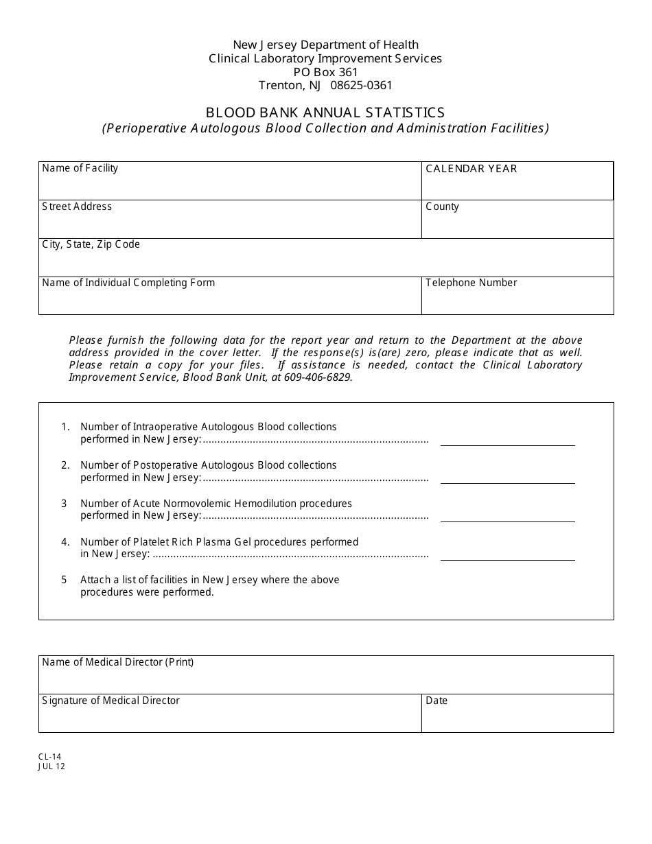 Form CL-14 - Fill Out, Sign Online and Download Printable PDF, New ...