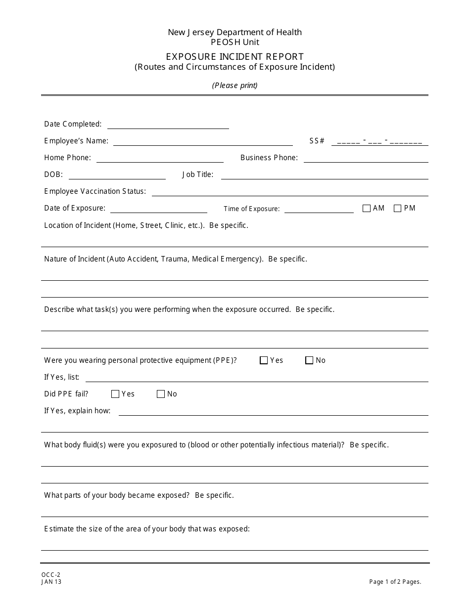 Form OCC-2 - Fill Out, Sign Online and Download Printable PDF, New ...