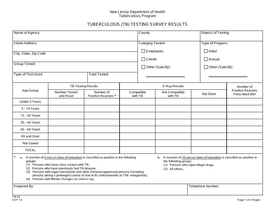 Form TB-43 - Fill Out, Sign Online and Download Printable PDF, New ...