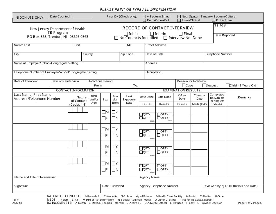 Form TB-41 - Fill Out, Sign Online and Download Printable PDF, New ...