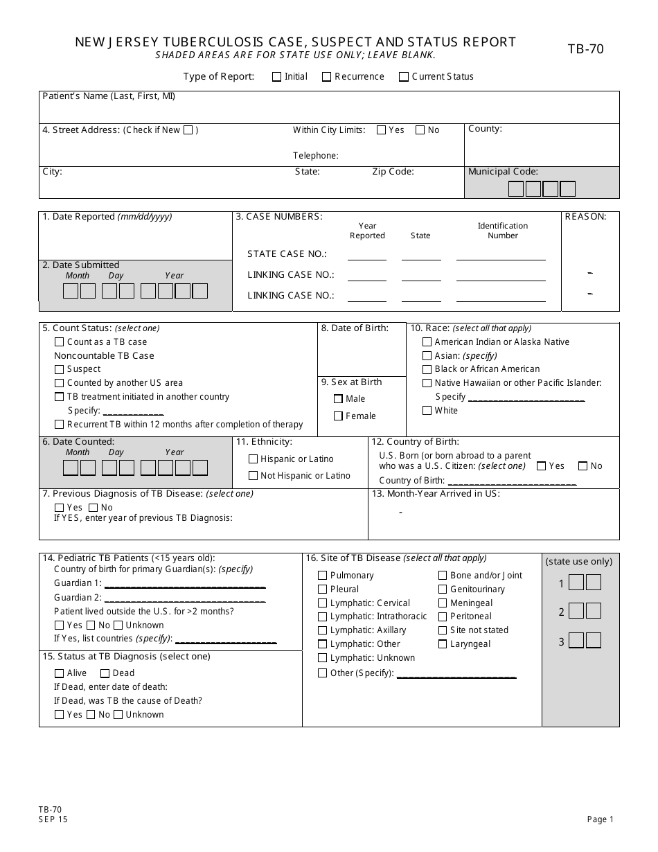 Form TB-70 - Fill Out, Sign Online and Download Printable PDF, New ...