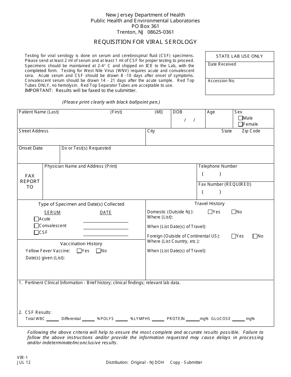 Form VIR-1 - Fill Out, Sign Online and Download Printable PDF, New ...