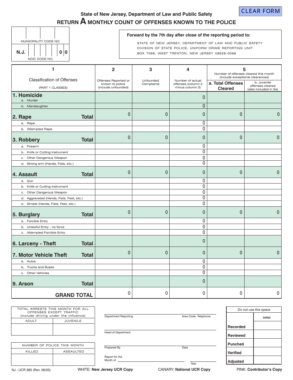 Form NJ-UCR365 - Fill Out, Sign Online and Download Fillable PDF, New ...