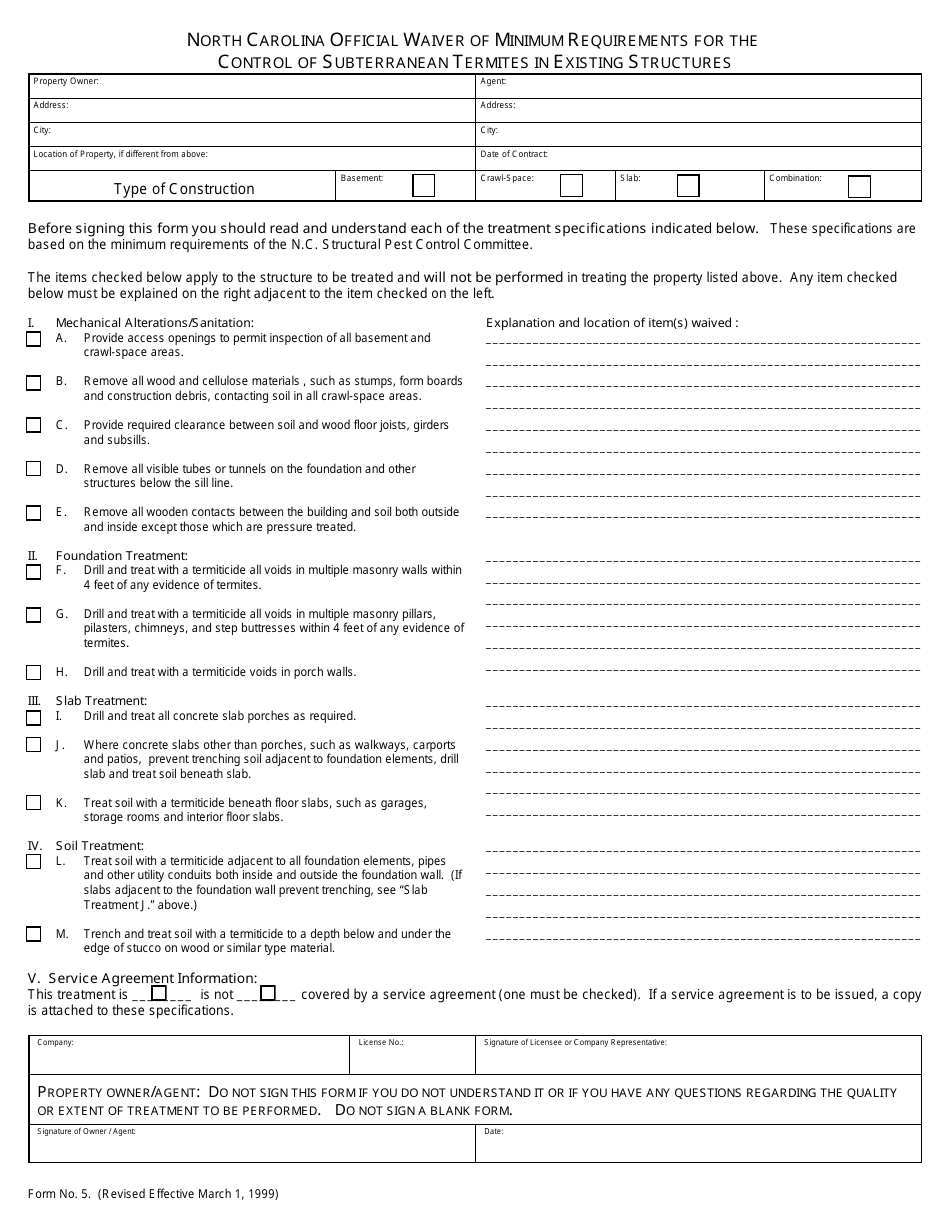 Form 5 - Fill Out, Sign Online and Download Fillable PDF, North ...
