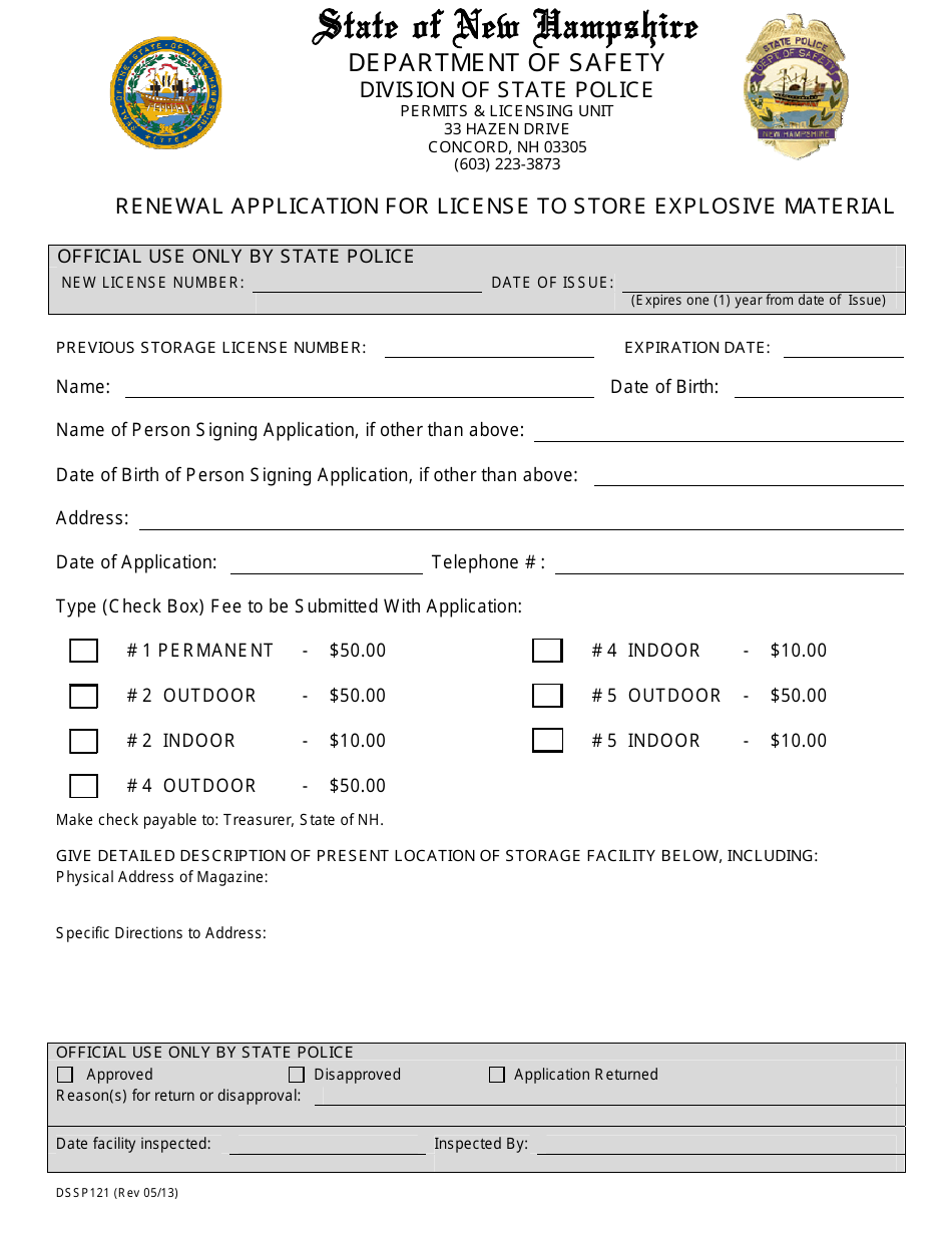 Form DSSP121 - Fill Out, Sign Online and Download Fillable PDF, New ...