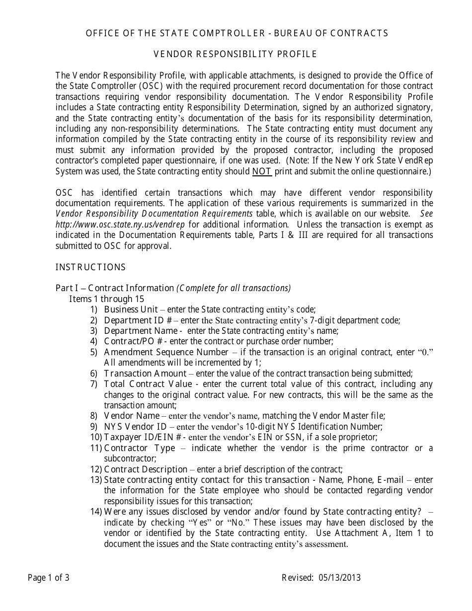 Download Instructions for Form AC3273-S Vendor Responsibility Profile ...