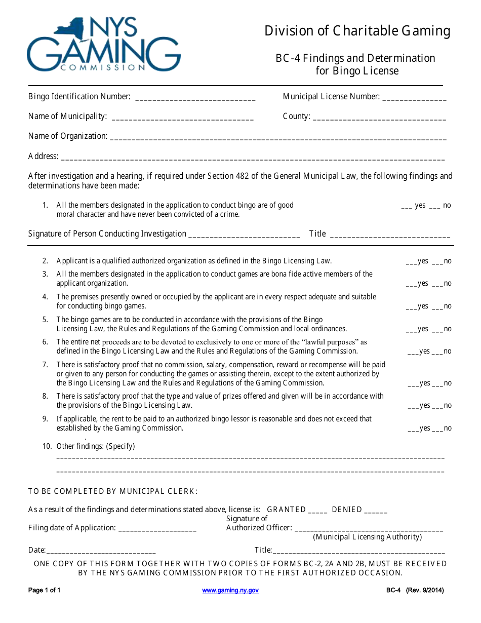 Form BC-4 - Fill Out, Sign Online and Download Printable PDF, New York ...
