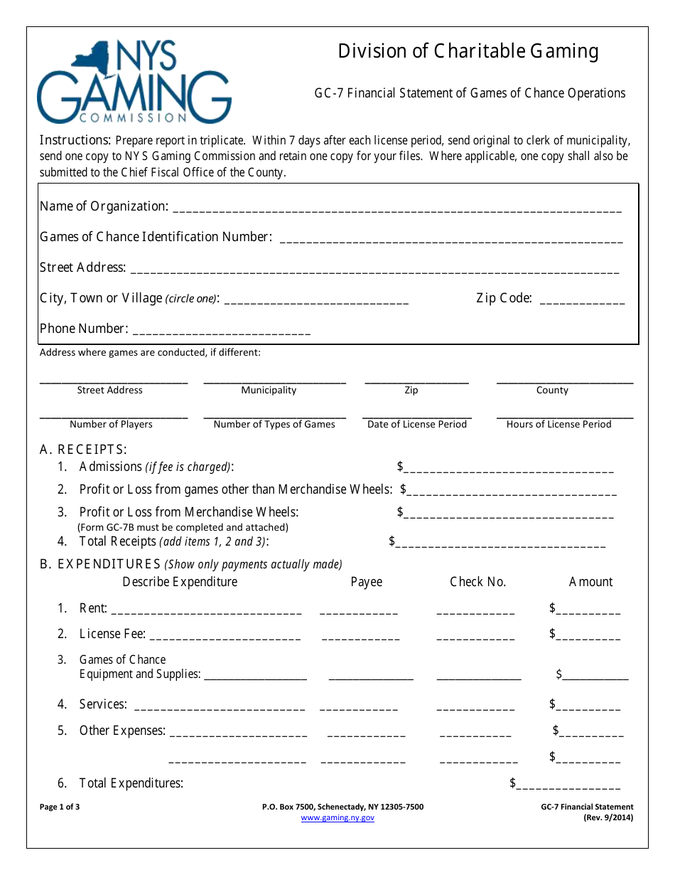 Form GC-7 - Fill Out, Sign Online and Download Printable PDF, New York ...