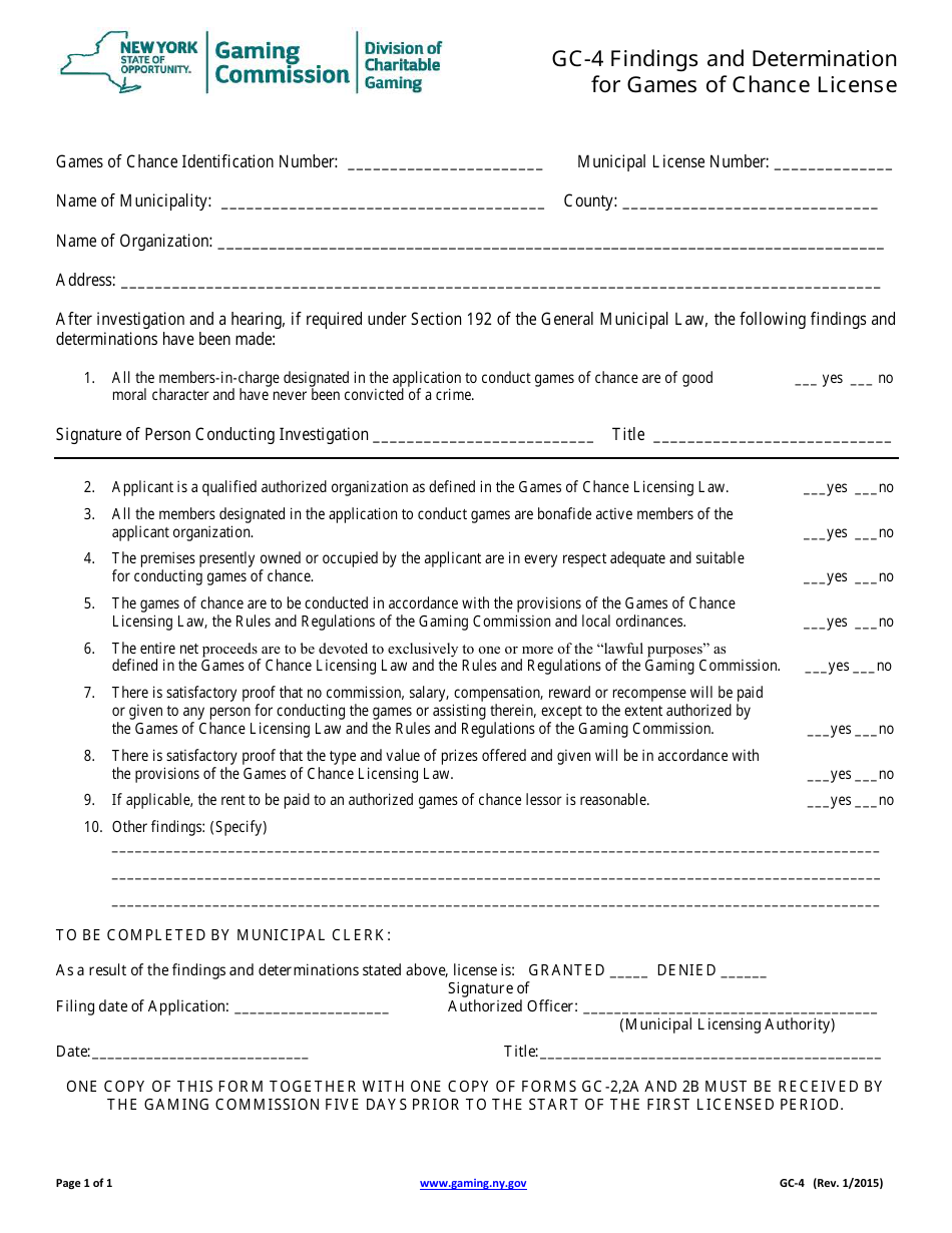 Form GC-4 - Fill Out, Sign Online and Download Printable PDF, New York ...