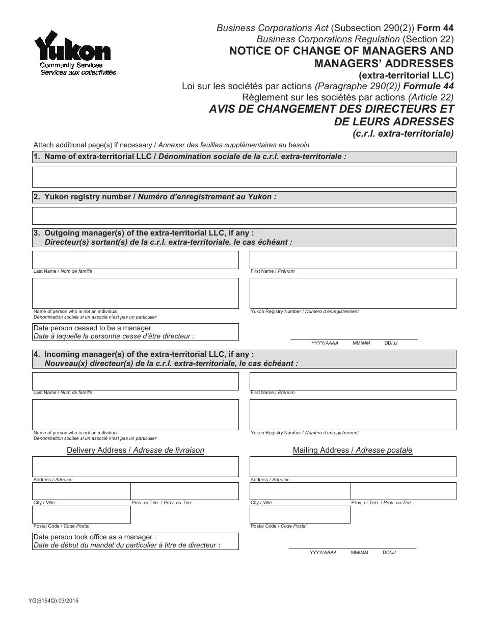 Form 44 (YG6154) - Fill Out, Sign Online and Download Fillable PDF ...