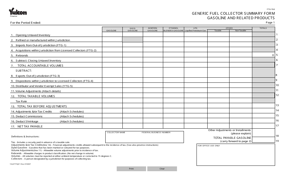 Form YG4777 - Fill Out, Sign Online and Download Fillable PDF, Yukon ...