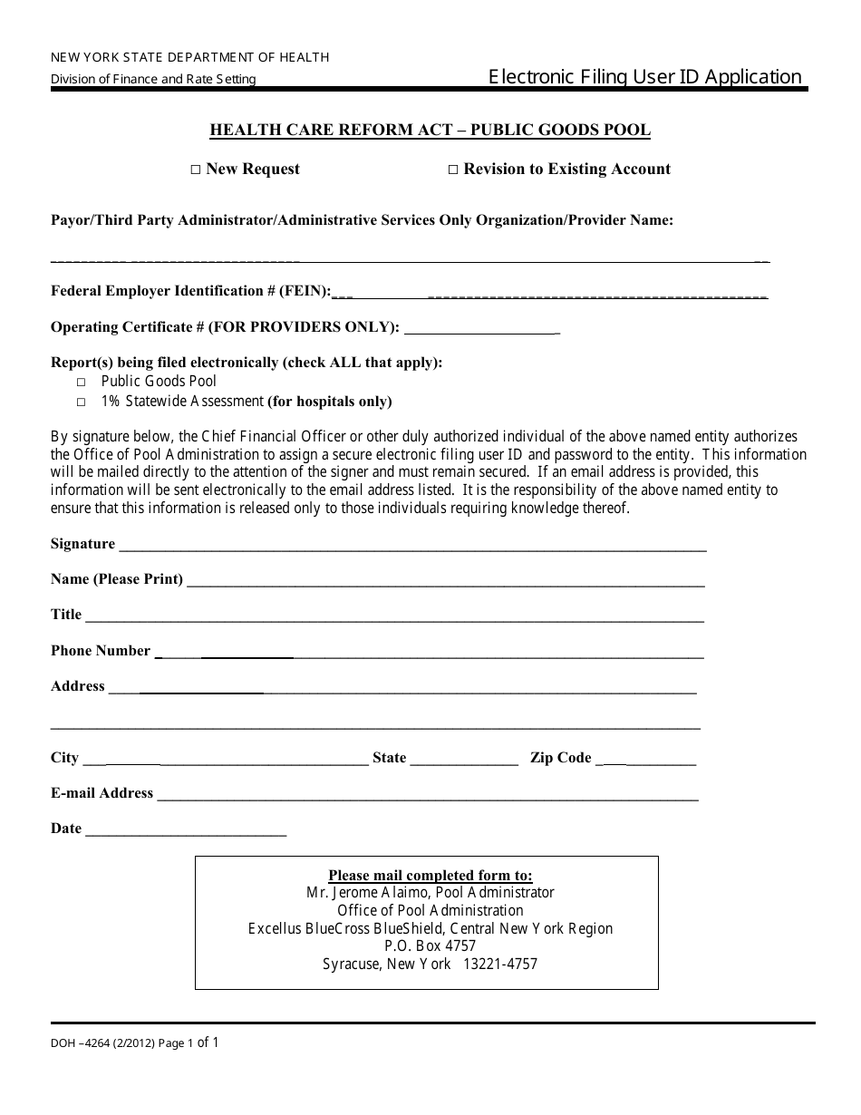 Form DOH-4264 - Fill Out, Sign Online and Download Printable PDF, New ... Form DOH-4264 - Fill Out, Sign Online and Download Printable PDF, New ...