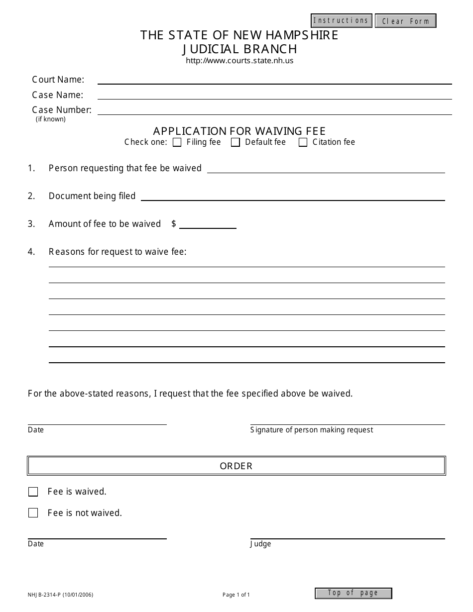 Form NHJB-2314-P - Fill Out, Sign Online and Download Fillable PDF, New ...