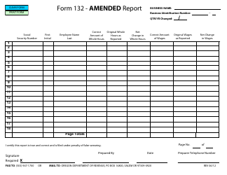 Form 132 - Fill Out, Sign Online and Download Fillable PDF, Oregon ...