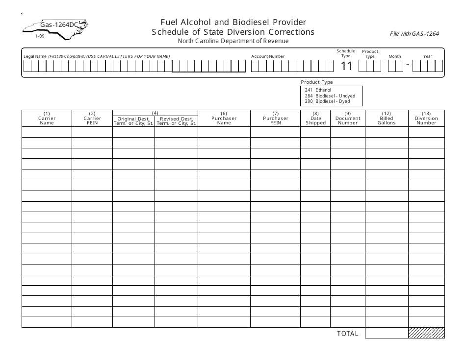 Form GAS-1264DC - Fill Out, Sign Online and Download Printable PDF ...