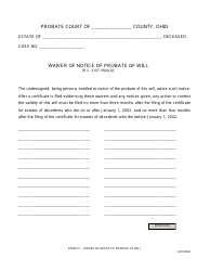 Form 2.1 Download Fillable PDF or Fill Online Waiver of Notice of ...