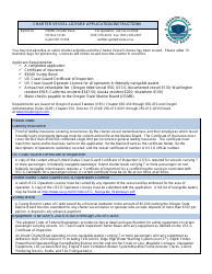 Oregon Charter Vessel License Application Download Fillable PDF ...