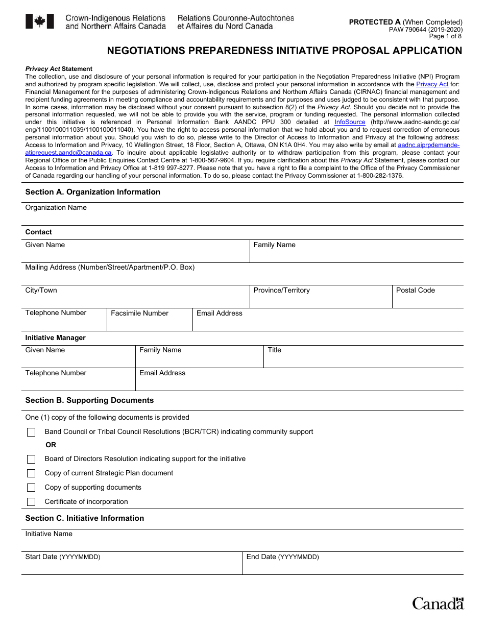 Form PAW790644 - 2020 - Fill Out, Sign Online and Download Fillable PDF ...