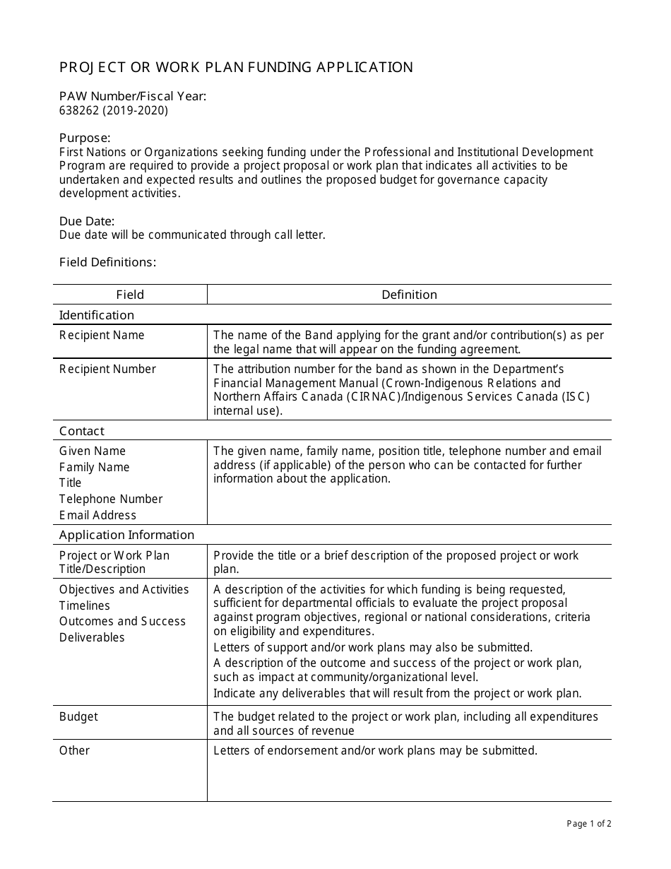 Download Instructions for Form PAW638262 Project or Work Plan Funding ...