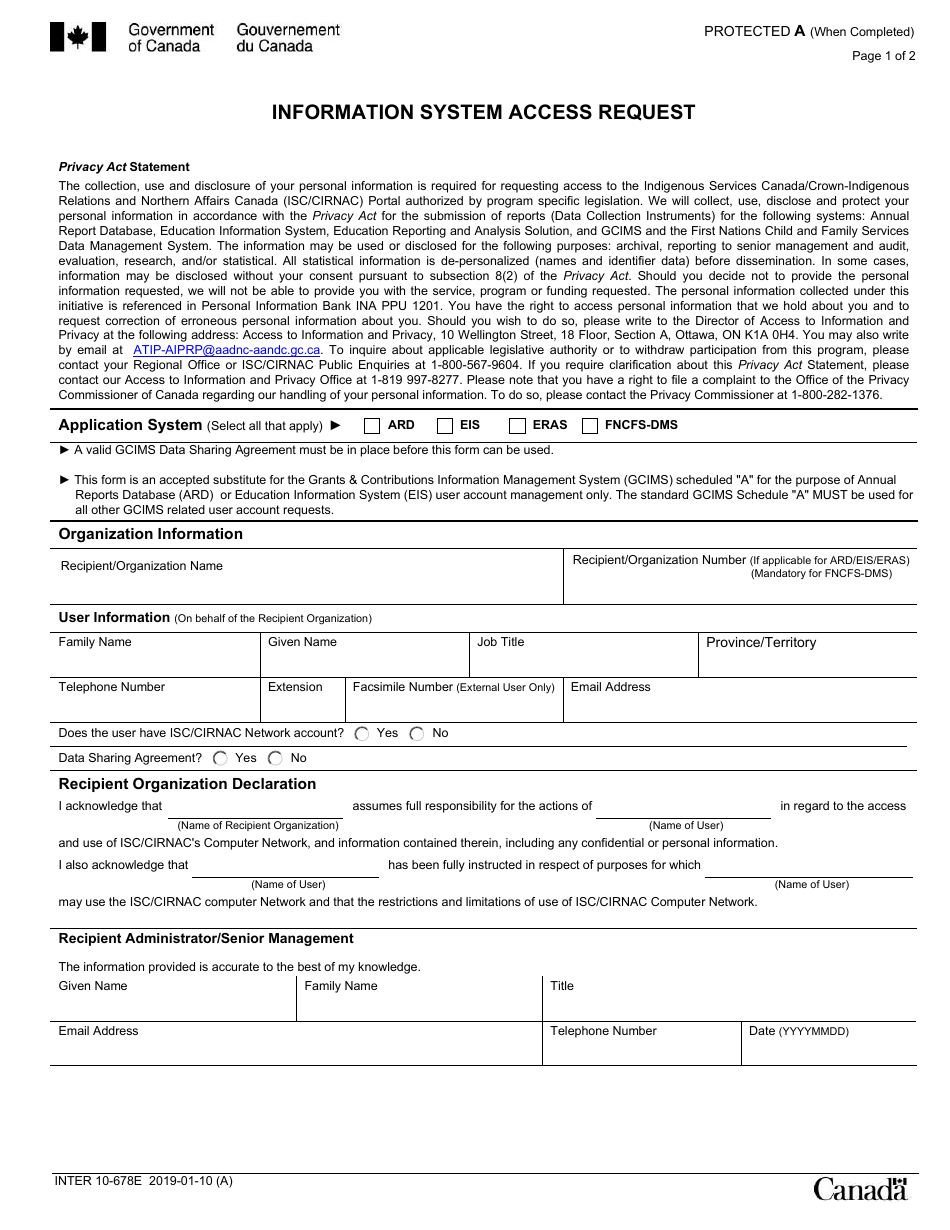 Form INTER10-678E - Fill Out, Sign Online and Download Fillable PDF ...