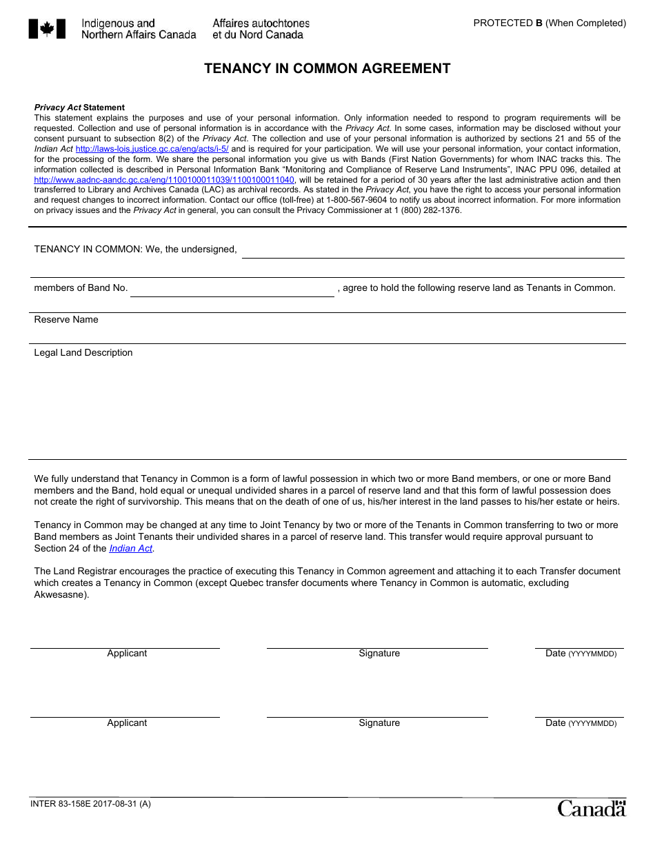 Form INTER83-158E - Fill Out, Sign Online and Download Fillable PDF ...
