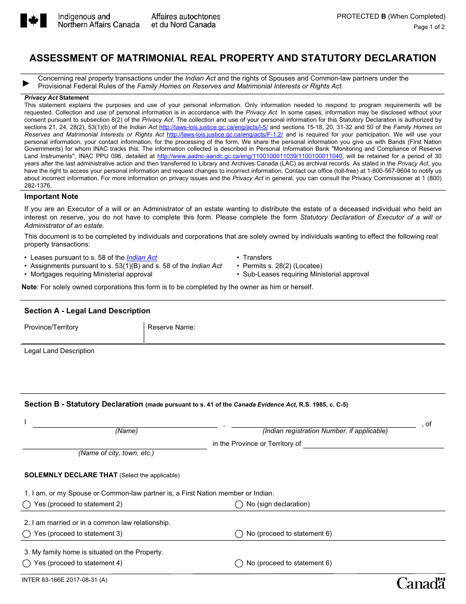 Form INTER83-166E - Fill Out, Sign Online and Download Fillable PDF ...