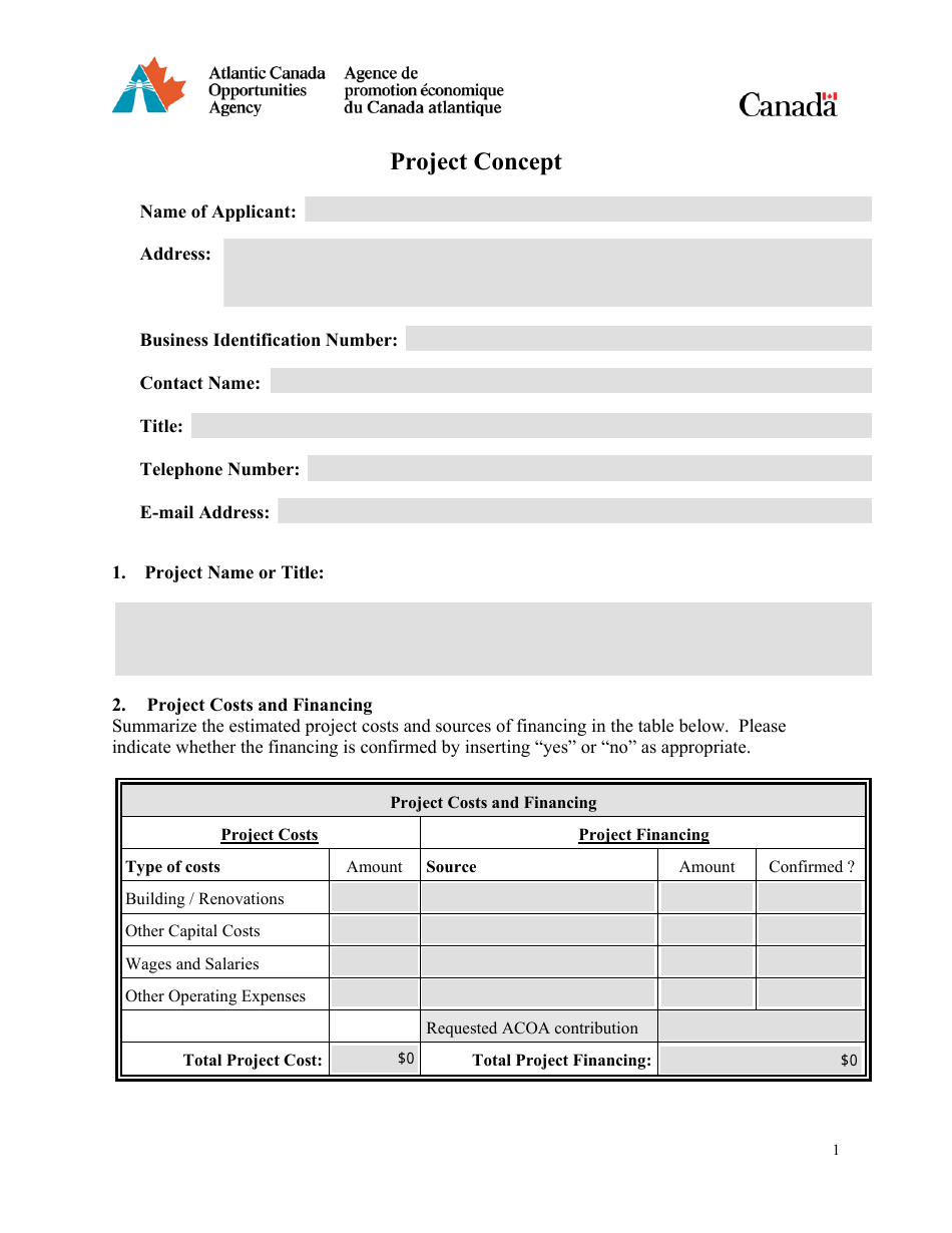 Canada Project Concept - Fill Out, Sign Online and Download PDF ...