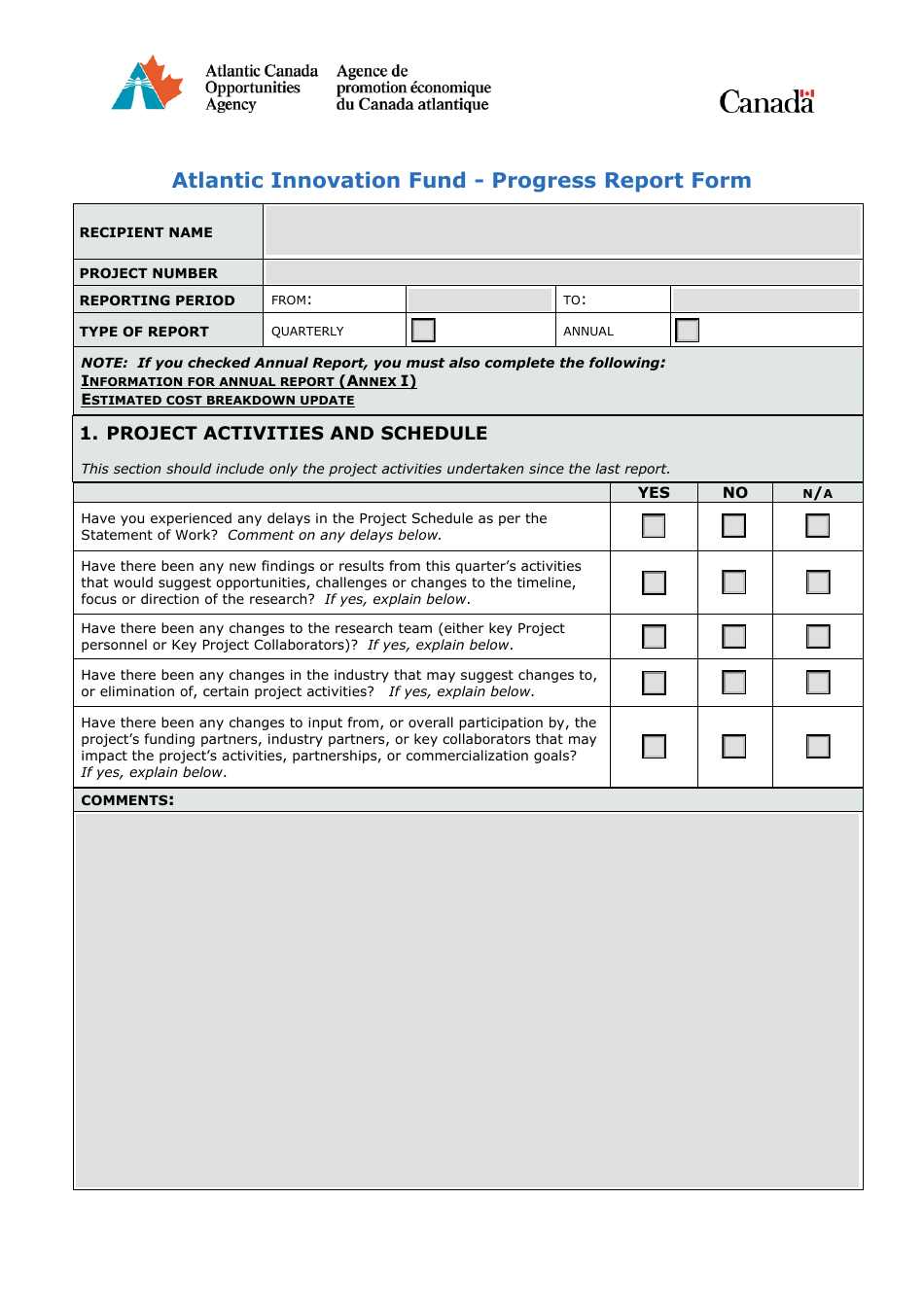Canada Atlantic Innovation Fund Progress Report Form Fill Out Sign canada-atlantic-innovation-fund-progress-report-form-fill-out-sign