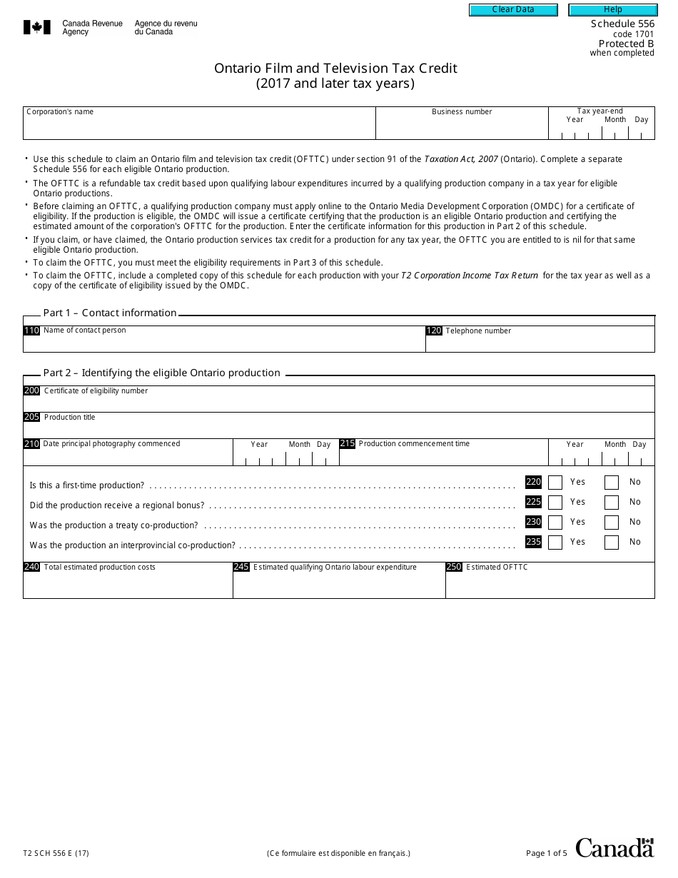 Form T2 Schedule 556 - Fill Out, Sign Online and Download Fillable PDF ...